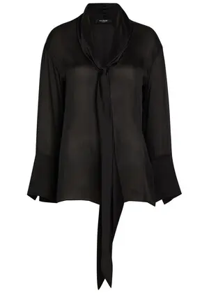 Balmain Scarf-effect Silk Blouse
