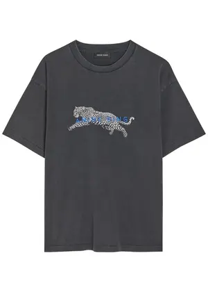 ANINE BING Cade Leopard Cotton T-shirt