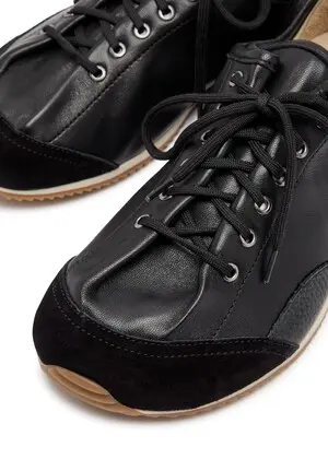 LEMAIRE Gummy Grip Panelled Leather Sneakers - Black