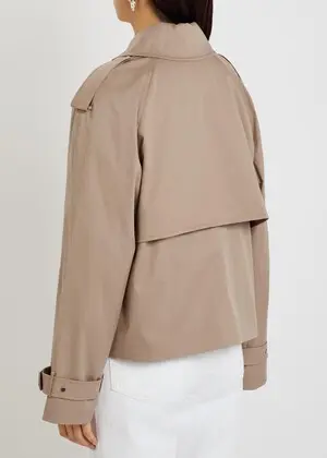 ANINE BING Rickie Cropped Stretch-cotton Trench