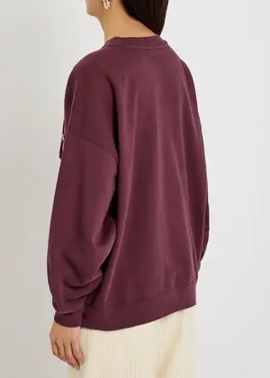 ANINE BING Miles Logo-appliquéd Cotton Sweatshirt