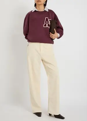 ANINE BING Miles Logo-appliquéd Cotton Sweatshirt