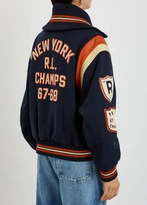 Polo Ralph Lauren Appliquéd Wool-blend Varsity Jacket