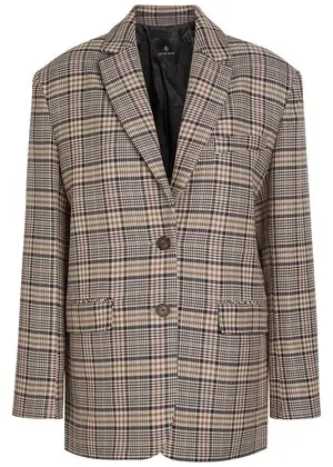 ANINE BING Quinn Checked Oversized Blazer - Multicoloured