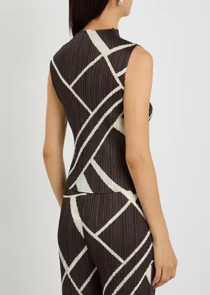 Issey Miyake Pleated Printed Woven Top
