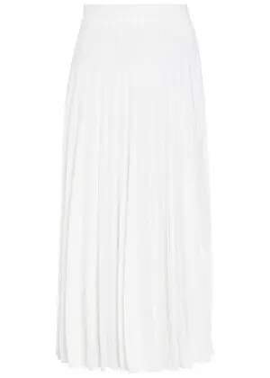 Balmain Pleated Close-knit Midi Skirt