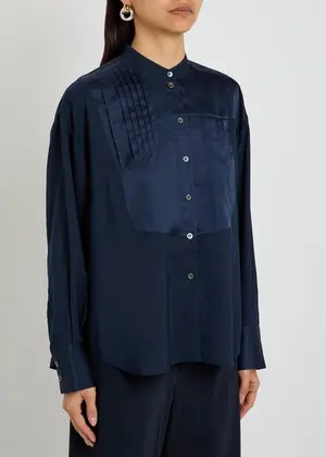 High Gizmo Panelled Satin-crepe Blouse