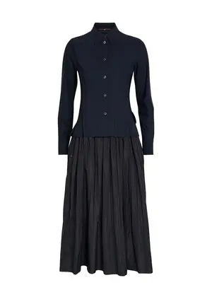 High Stretch-nylon Midi Shirt Dress