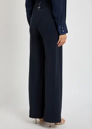High Wide-leg Stretch-jersey Trousers