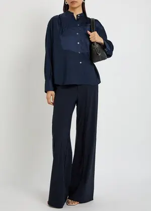 High Wide-leg Stretch-jersey Trousers