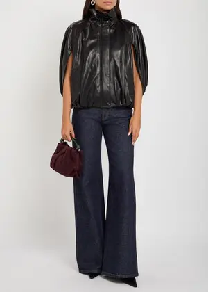 Simkhai Jada Leather Cape Jacket