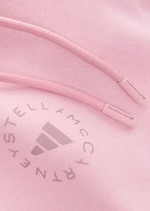 Stella McCartney Adidas X Logo Hooded Cropped Cotton-blend Sweatshirt