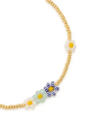 Anni Lu Bluebell Bloom Beaded 18kt -plated Bracelet