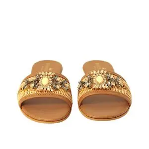 DAMAPREZIOSA Heritage Raffia Mule - Brown