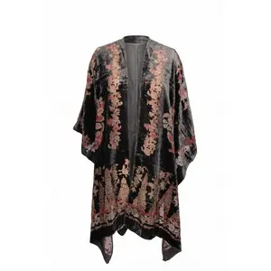 Saachi Floral Velvet Ruana