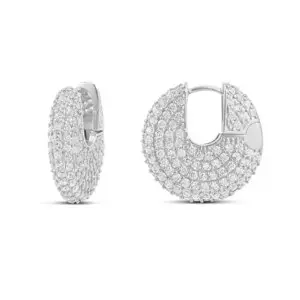 SHYMI Pave Button Earrings - Silver