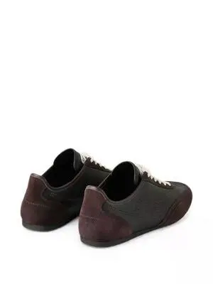 JIMMY CHOO Leather-mix Perforated Low-top Sneakers - Black
