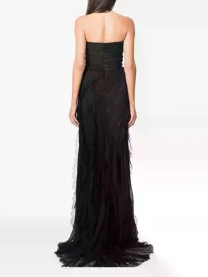 NORINA ST Zenya Plissé-effect Strapless Maxi Dress
