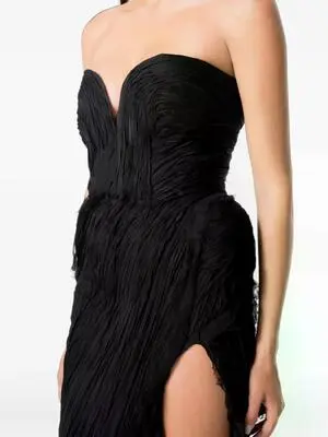 NORINA ST Zenya Plissé-effect Strapless Maxi Dress