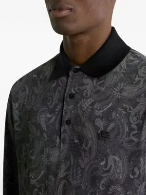 Etro Paisley-print Long-sleeve Polo Shirt