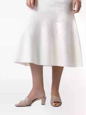 Manolo Blahnik Pleated Leather Sandals - Neutrals