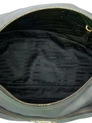 Prada Saffiano Trimmed Tessuto Zip Top Cross Body Bag