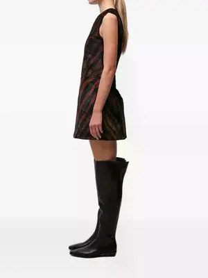 Simkhai Sonoma Zebra-print Leather Mini Dress