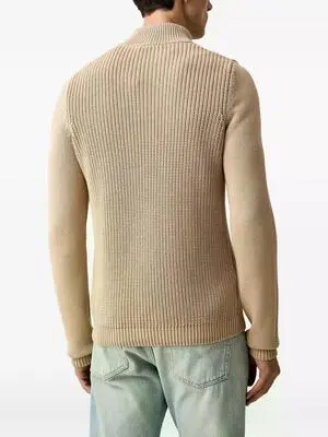 AERONAUTICA MILITARE Ribbed Button-neck Cotton Pullover