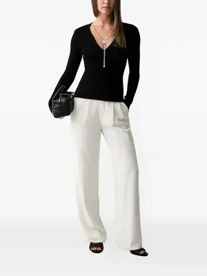 SILVIAN HEACH Ribbed V-neck Blouse