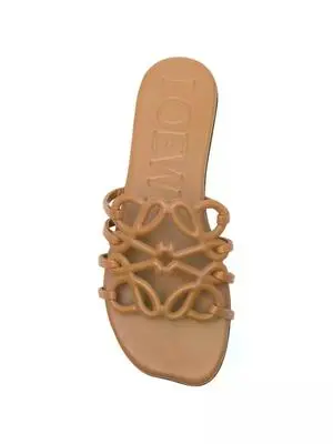 Loewe Petal Anagram Slide In Calfskin Sandals
