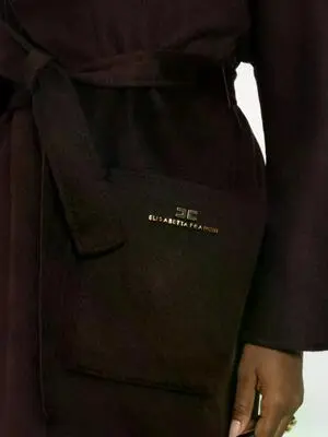 Elisabetta Franchi Belted Logo-plaque Coat