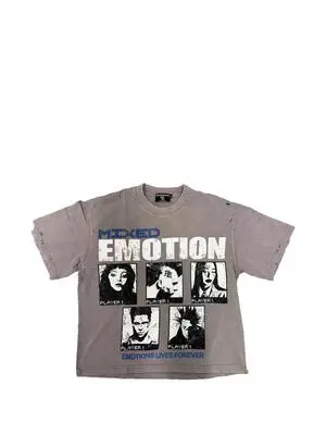 Mixed Emotion Gallery Distressed-effect T-shirt - Grey