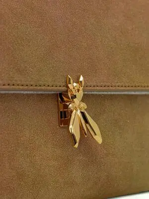 Patrizia Pepe Fly-plaque Suede Shoulder Bag