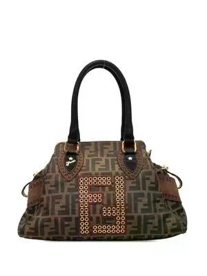 Fendi Zucca Canvas Grommet Etniko Du Jour Tote Bag