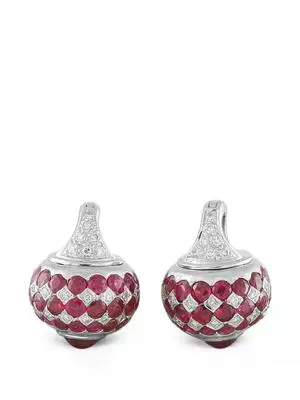LB EXCLUSIVE Ruby And Diamond Drop Earrings