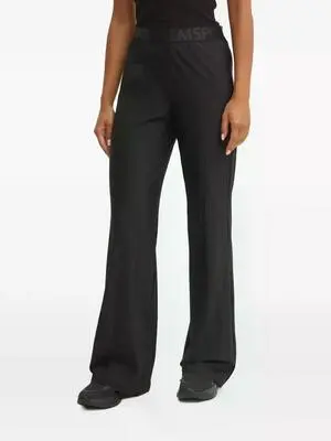 SPORTALM Logo-waistband Ribbed Trousers - Black