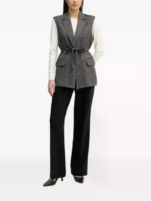 Sisley Herringbone Belted Waistcoat