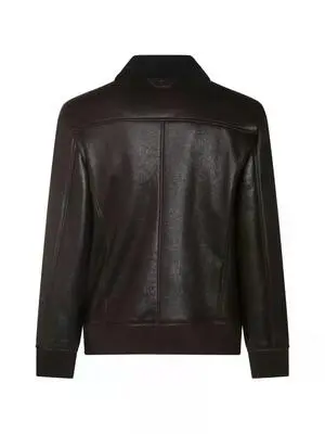 SALVATORE SANTORO Shearling-collar Leather Jacket