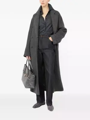 Max Mara Denim-look Cotton Barrel-leg Trousers Midnightblue