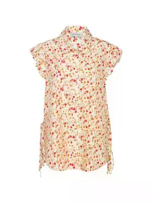 LEE MATHEWS Floral-print Ruffled Blouse - Yellow