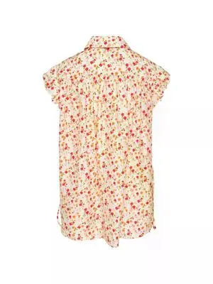 LEE MATHEWS Floral-print Ruffled Blouse