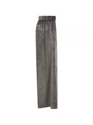 Peserico Corded-velvet Palazzo Pants - Grey
