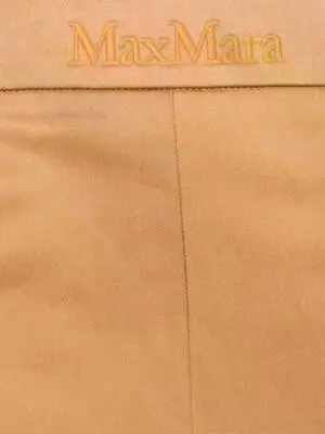 Max Mara Stretch Cotton Satin Shorts Earth