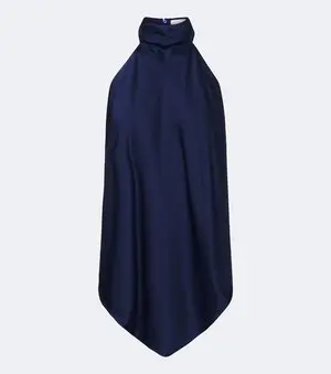 Stella McCartney Halterneck Satin Top - Blue