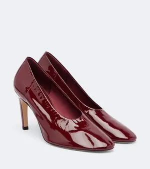 TOTEME Slip Patent Leather Pumps - Red