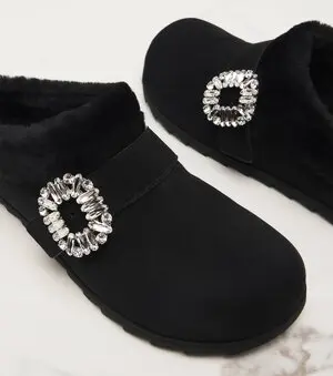 ROGER VIVIER Slidy Viv' Suede Mules
