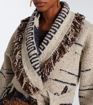 Alanui Riding The Waves Cotton And Wool Blend Cardigan - Multicoloured
