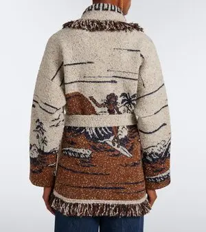 Alanui Riding The Waves Cotton And Wool Blend Cardigan - Multicoloured