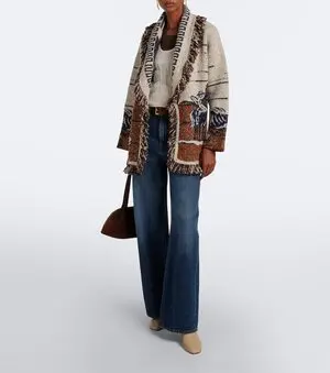 Alanui Riding The Waves Cotton And Wool Blend Cardigan - Multicoloured