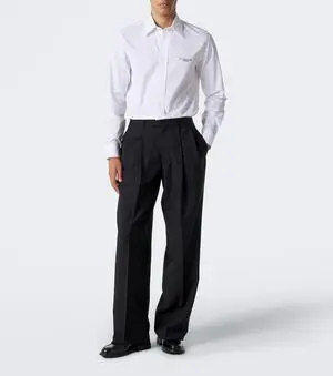Givenchy Logo Embroidered Cotton Poplin Shirt